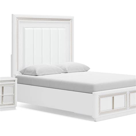 Ashley Furniture Chalanna White Queen Panel Storage Bedroom Set With