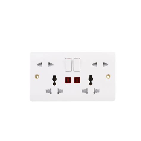 Vgt Multi Switch Socket 2 Gang With Light Roojee Co Ltd