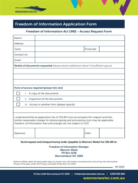 Fillable Online Foi Application Form 2023 2024 Fax Email Print Pdffiller