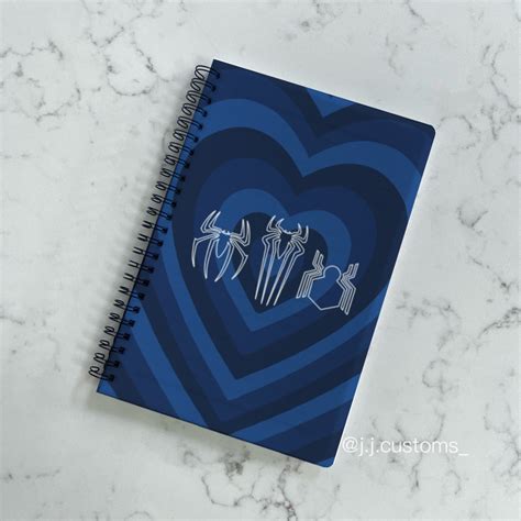 Spidey Blue Heart Notebook Jj Customs