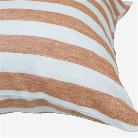 Sienna White Stripe Linen Standard Pillowcase By Linge Particulier