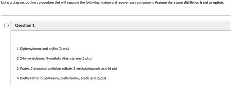 Solved Using A Diagram Outline The Procedure That Will Separate The