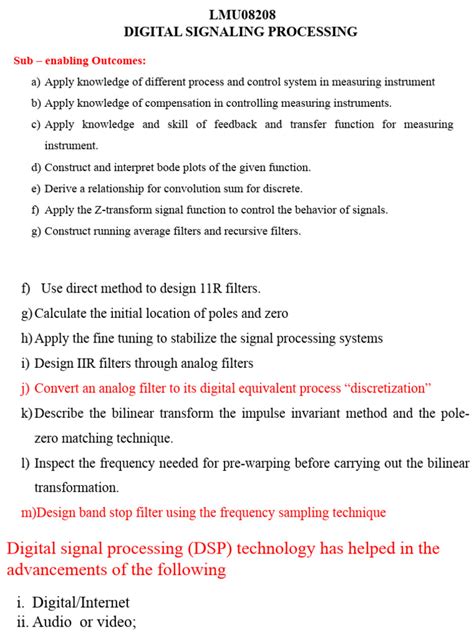 Dsp Lecture1 1 Pdf Digital Signal Processing Analog To Digital Converter