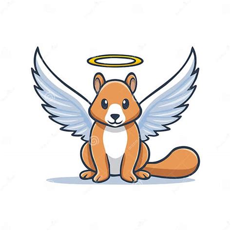 Squirrel With Angel Wings Stock Vector Illustration Of Smiling 361491357