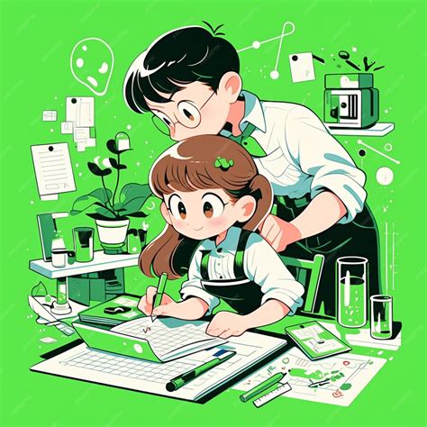 Premium Vector Students Setting Up Classroom Projects