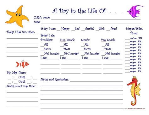 Preschool Daily Sheets Preschool Daily Sheets Preschool Daily