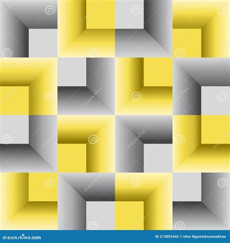 Seamless Checkered Abstract Background Yellow Gray Gradient Stock