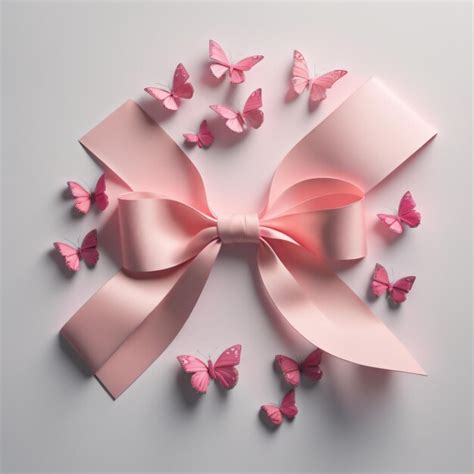 Una Cinta Rosa Con Mariposas De Papel Rosa Foto Premium