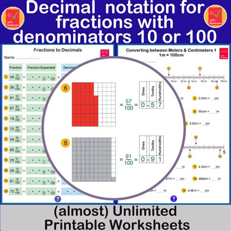 Decimal Notation For Fractions With Denominators 10 Or 100 4th Grade
