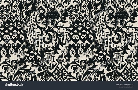 Patchwork Floral Pattern Ikat Style Hand Stock Vector Royalty Free