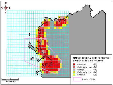 Map Of Tourism Buffer Zone Grid Factors Download Scientific Diagram