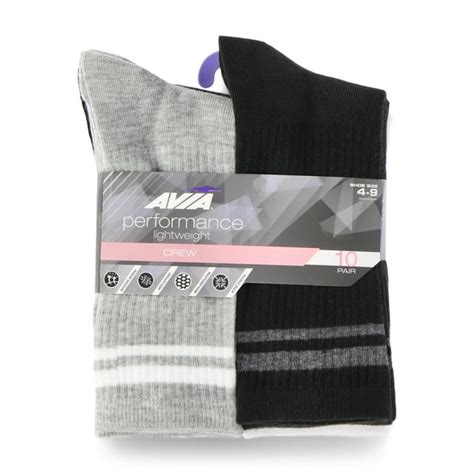 Avia Womens Breathable Lightweight Crew Socks 10 Pack Moisture