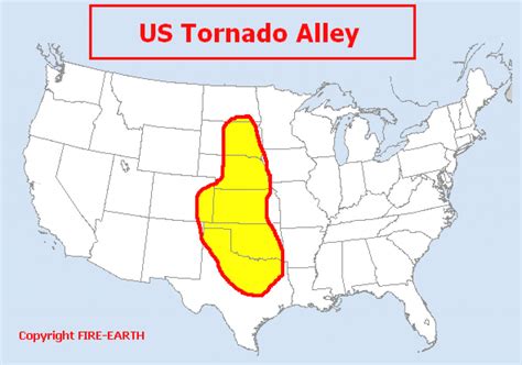 Tornado Alley States Map Printable Map