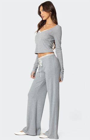 Edikted Peekaboo Lace Long Sleeve Top Pacsun