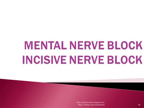 Dental Notes Mental And Incisive Nerve Block Notes