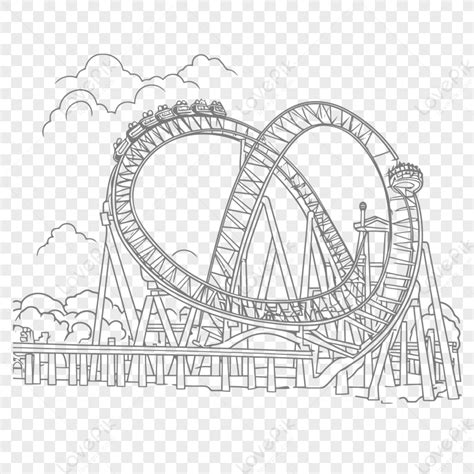Roller Coaster Coloring Page