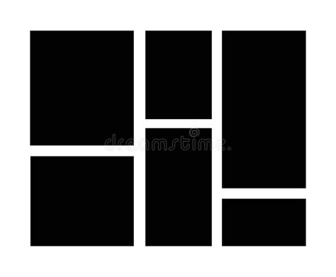 Template Composition Grid For Photos Realistic Collage Stock Vector Illustration Of Square