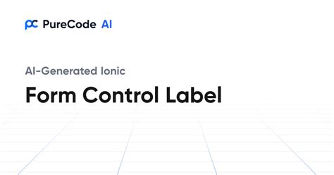 Deploy Ionic Form Control Label Fast With Ai