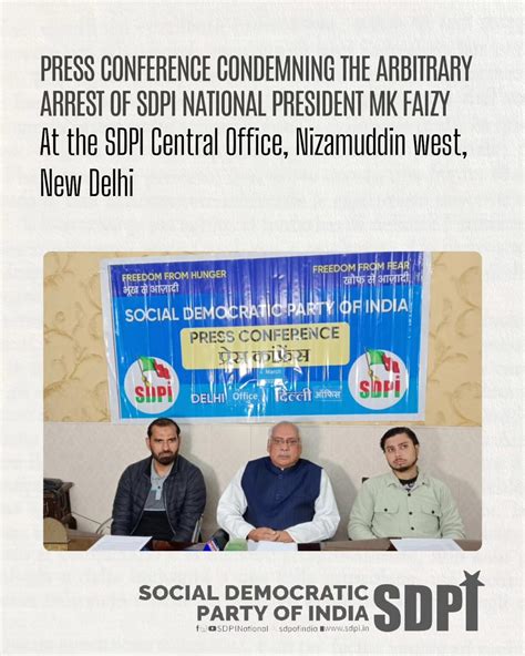 The Social Democratic Party Of India Sdpi National President Mk Faizy
