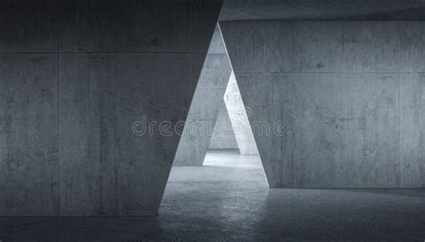 Abstract Concrete Interior In Triangular Shapes Stock Illustration