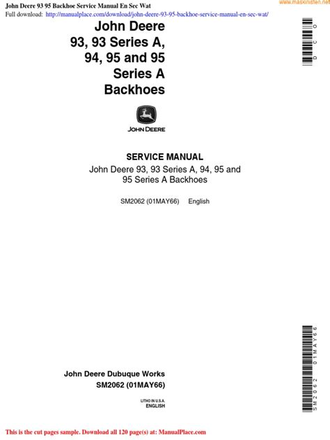 John Deere 93 95 Backhoe Service Manual En Sec Wat Pdf