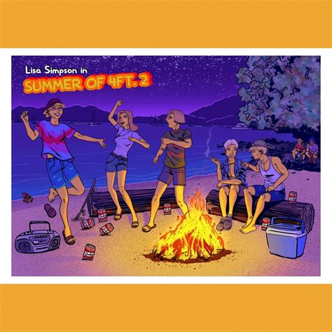 Lisa And Bart Simpson In Summer Of 4ft 2 Beach Party The Simpsons A4 Full Colour Art Print Etsy