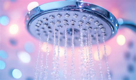A Shower Head Is Spraying Water In A Shower Stock Illustration