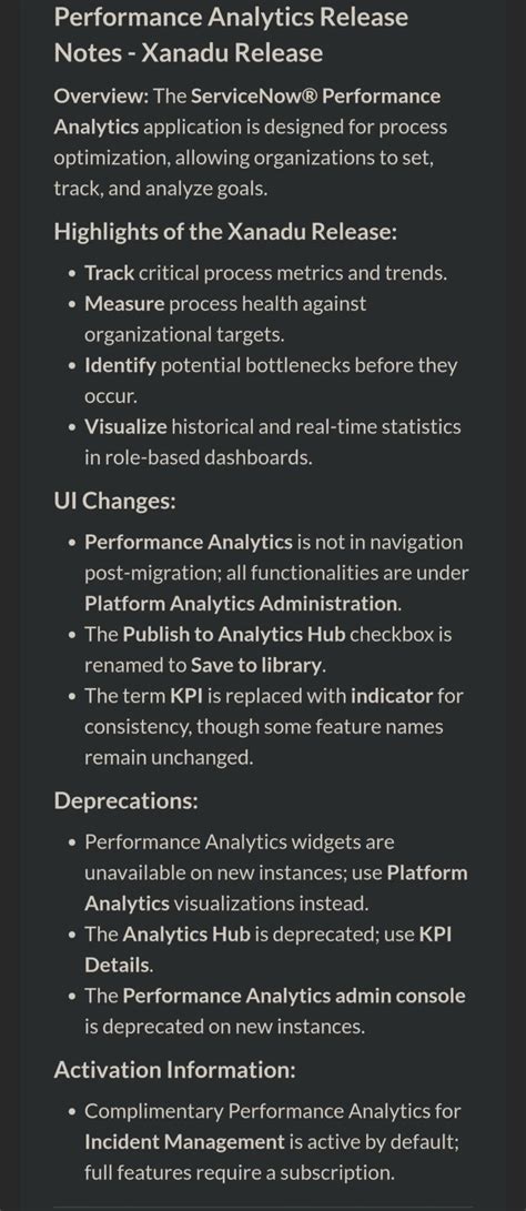 Servicenow Xanadurelease Performanceanalytics Platfomanalytics