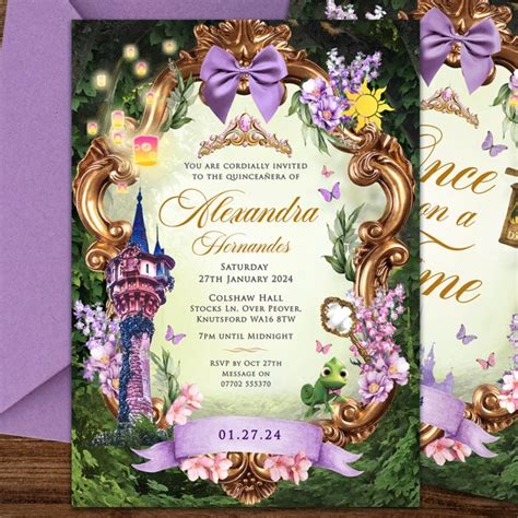 Rapunzel Theme Quinceanera Invitation Etsy