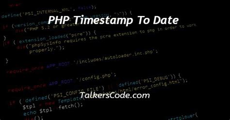 Php Timestamp To Date Php Timestamp To Date