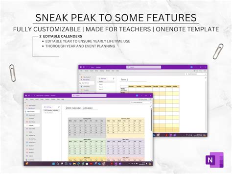 Onenote Teacher Planner Classroom Organization Template Editable Lesson