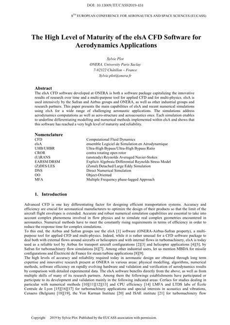 the high level of maturity of the elsa cfd software for aerodynamics applications docslib