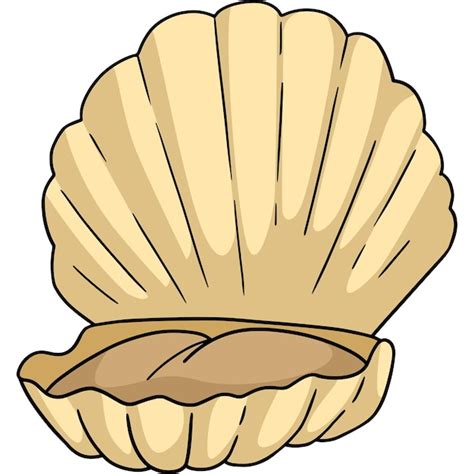 Clip De Dibujos Animados De Concha De Abrazadera Vector Premium
