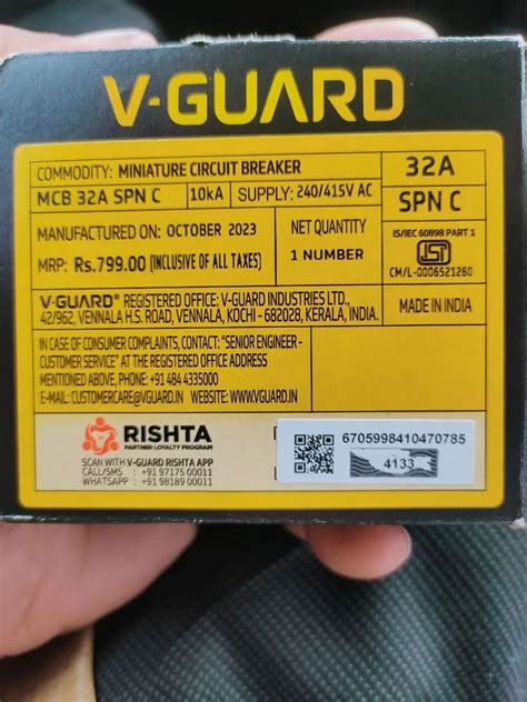 1 Pole V Goard Mcb At ₹ 300 In Shahdol Id 2856281368430