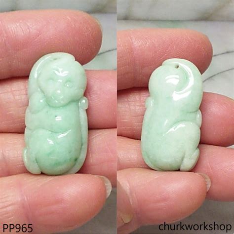 Jade Monkey Pendant Churk Work Shop