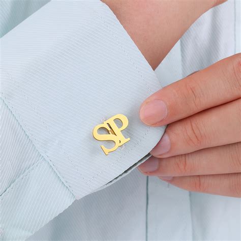 Monogrammed Cufflinks With Initials Mint And Lily