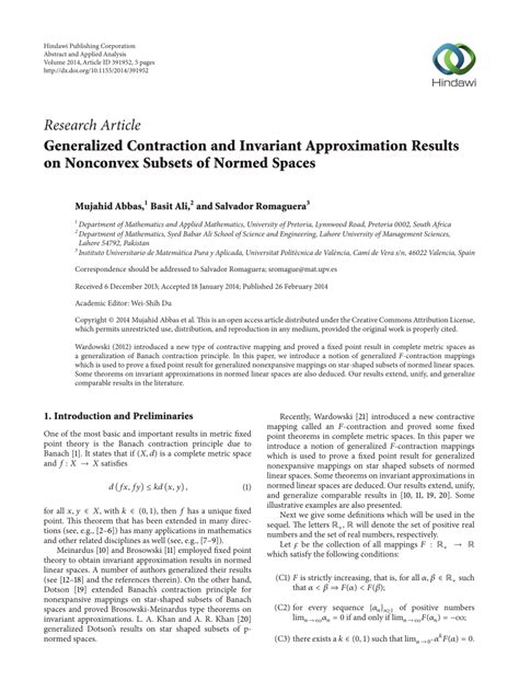 PDF Generalized Contraction And Invariant Approximation Results On Nonconvex Subsets Of Normed