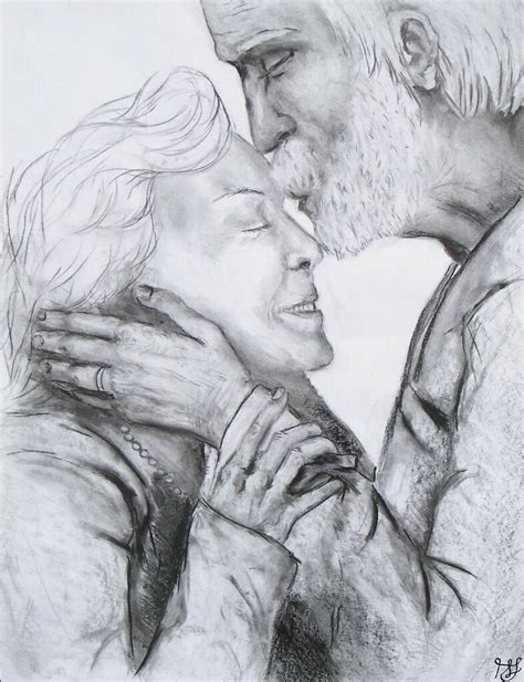 Old Couples In Love Drawings