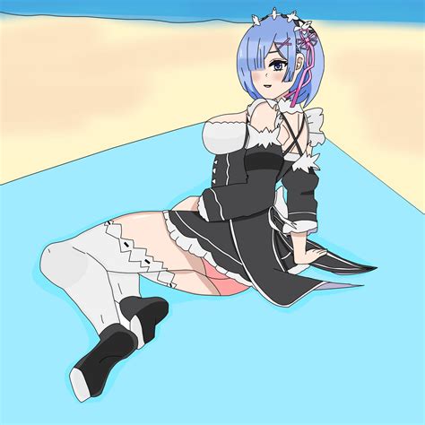 Rem [fan Art] [with Background] By Nctrobin On Deviantart