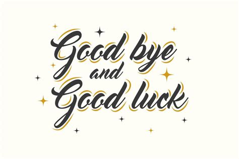 Good Bye And Good Luck Lettering Vector Design Collection Background