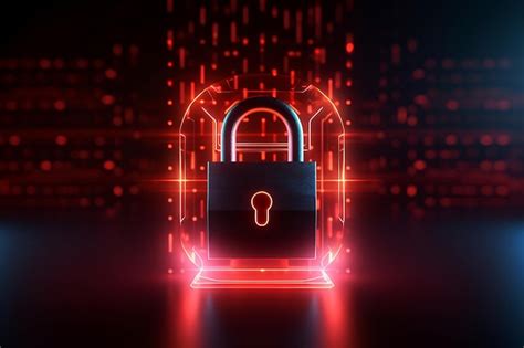 Premium Ai Image A Lock With Red Lights And A Red Lock In The Middle