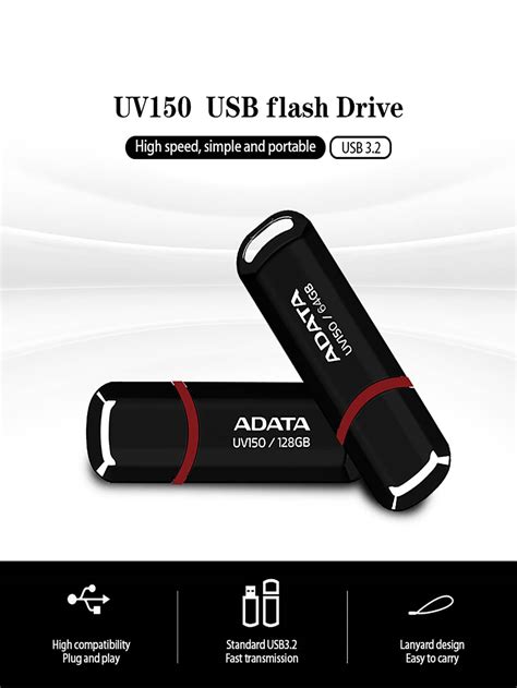 Adata Usb 32 Usb Flash Drive Uv150 Pen Drive 128gb 64gb 32gb Pendrive Black Flash Drive For