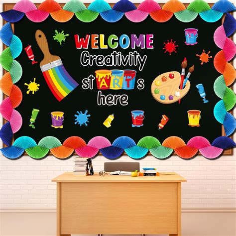 Pasimy 33 Pcs Art Painting Bulletin Board Classroom
