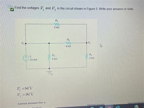 Solved Find The Voltages V And V In The Circuit Shown In Chegg Com