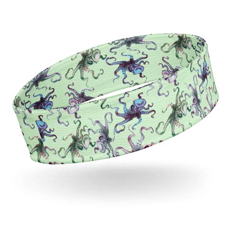 Headband Octopus Splats In Green For Scuba Diving Hair