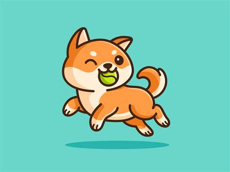 Cute Shiba Catching A Ball By Alfrey Davilla Vaneltia On Dribbble