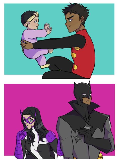 Helena Wayne And Damian Wayne Huntress And Batman Família Batman