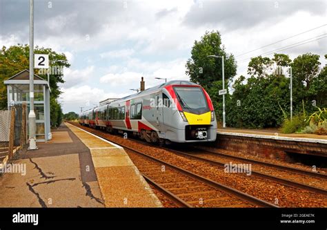 A View Of The British Rail Class 755 Train Stopped At Salhouse Station