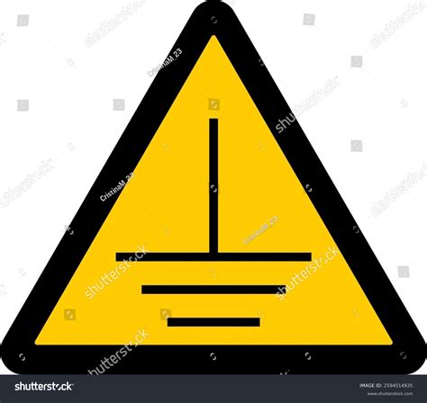 Warning Sign Electrical Grounding Symbol Stock Vector Royalty Free