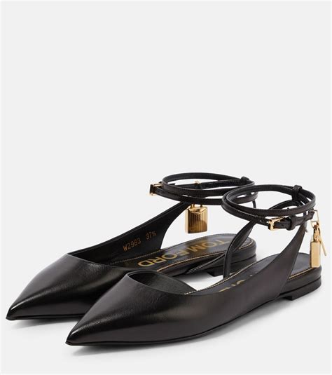 Tom Ford Padlock Leather Ballet Flats Tom Ford